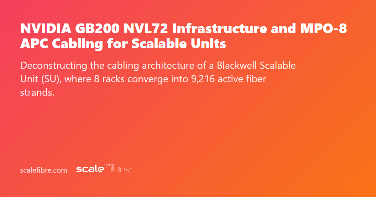 NVIDIA GB200 NVL72 Infrastructure and MPO-8 APC Cabling for Scalable ...